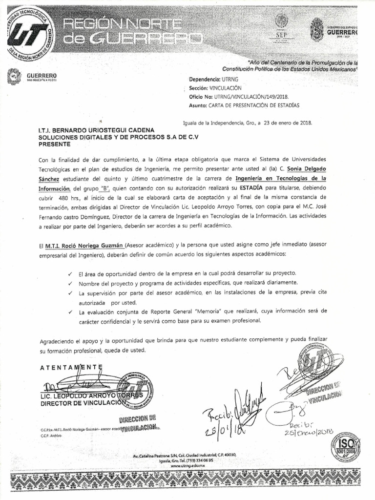 Ejemplo Carta Presenta | PDF