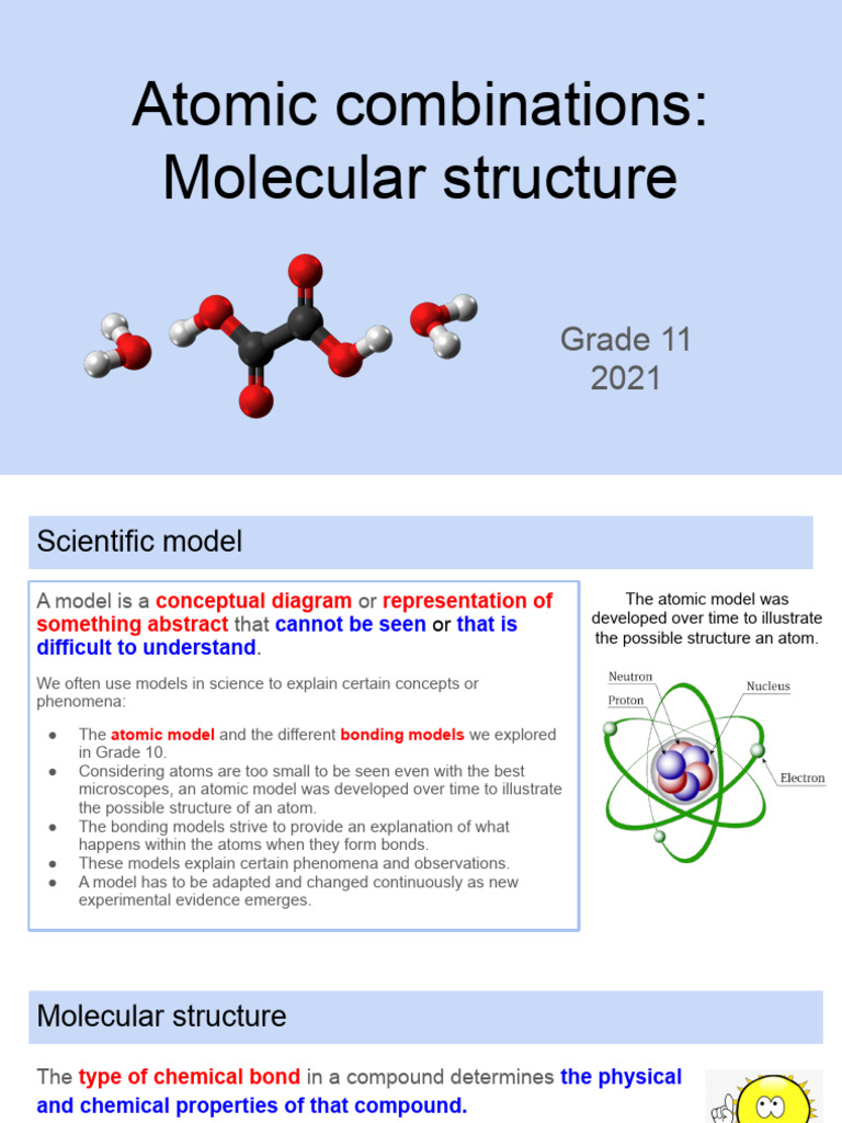 Atomic Combinations - Molecular Structure | PDF | Chemical Bond ...