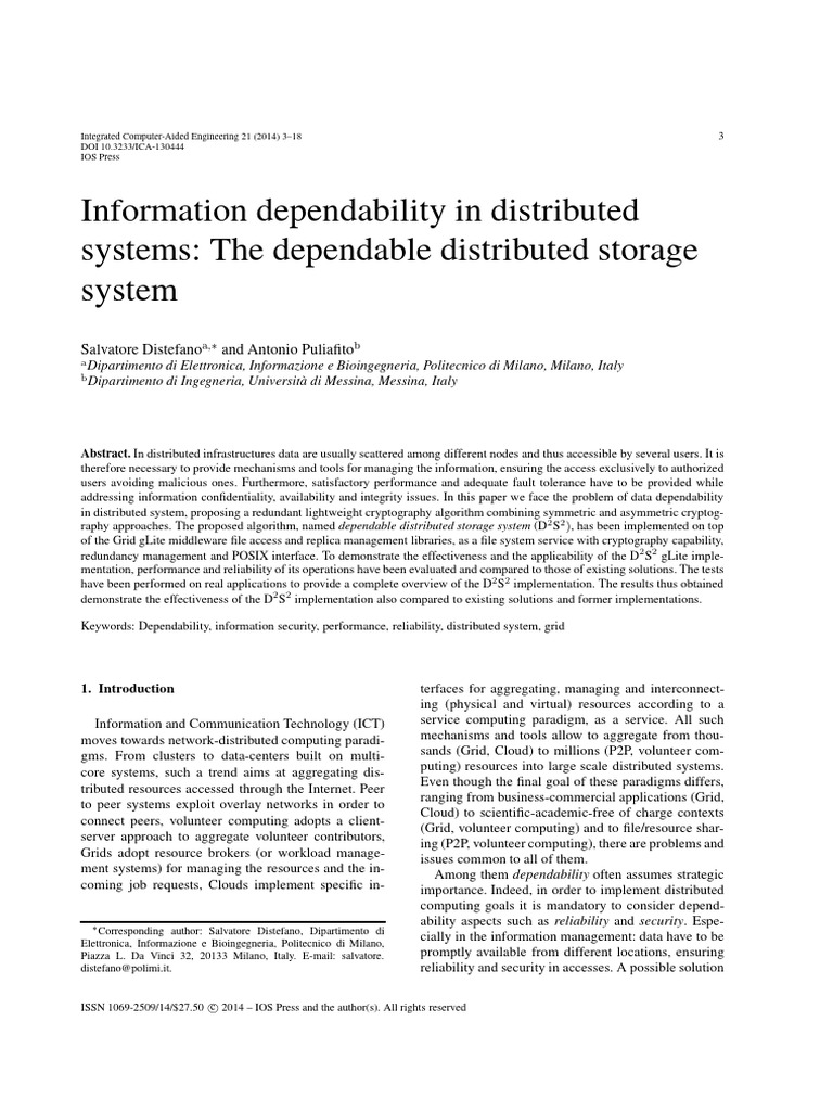 05-Information Dependability in Distributed Systems - The Dependable Distributed Storage System ...