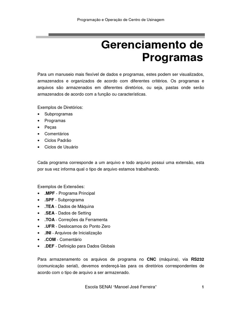 Apostila De Programação E Operação De Centro De Usinagem Pdf Função Matemática Máquinas