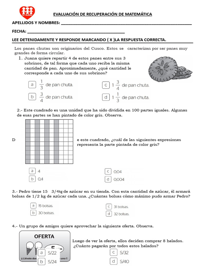 Eval. Matematica | PDF | Métodos y materiales de enseñanza
