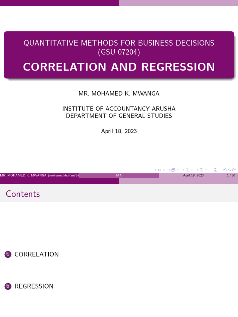 Correlation and Regression 2 1 | Download Free PDF | Regression Analysis | Statistical Analysis