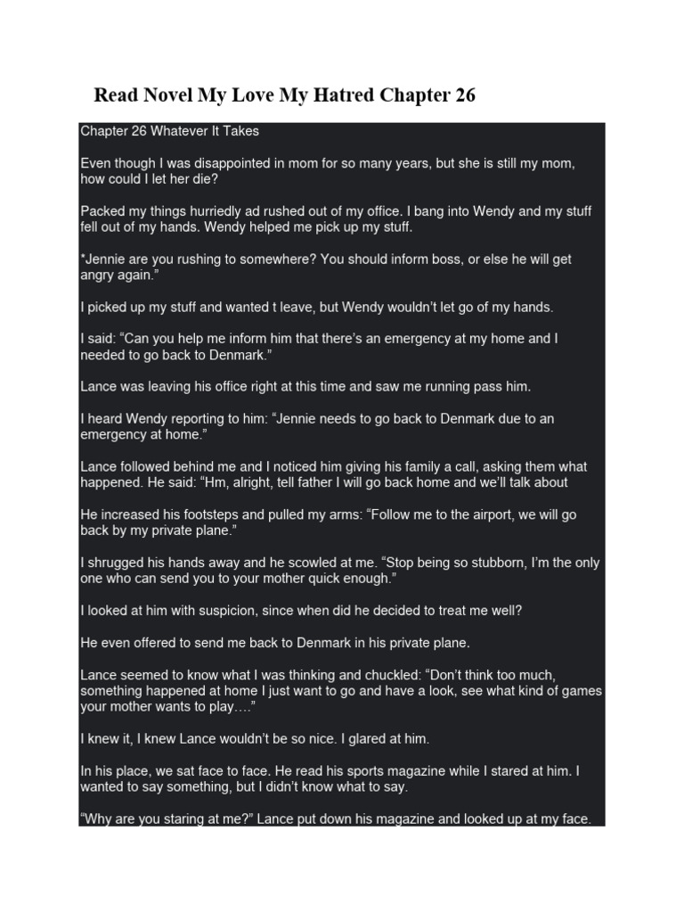 Read Novel My Love My Hatred Chapter 26 | PDF | Condominium