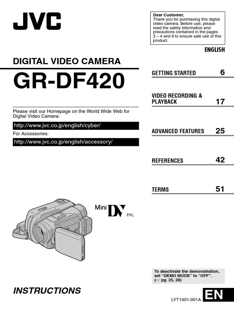 Manual JVC GR-DF420 | PDF | Camera | Ac Power Plugs And Sockets