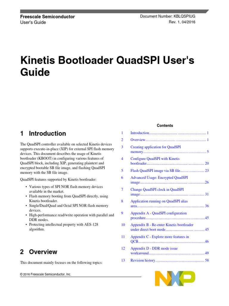 Kinetis Bootloader QuadSPI User's Guide | PDF | Booting | Flash Memory
