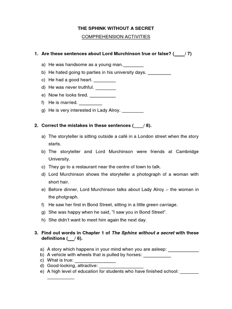 Short Story Activities | PDF | Art