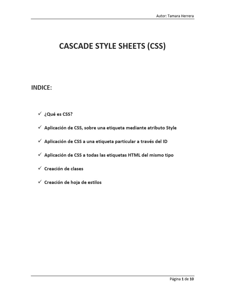Tutorial Css Cascade Style Sheets Pdf Desarrollo Web Desarrollo 5603