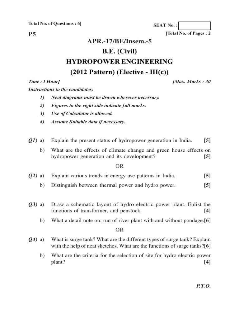 Hydropower-Engineering Ele III | PDF | Hydroelectricity | Power Station