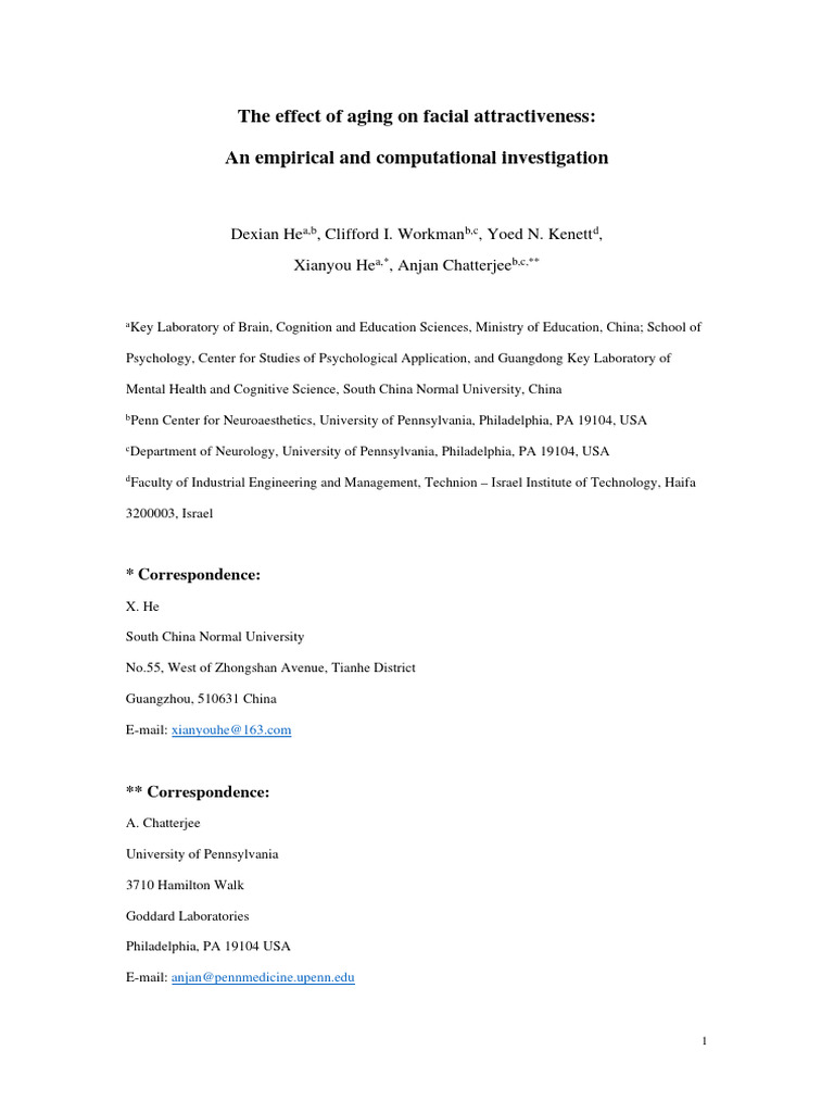 He Et Al. - 2021 - Acta Psychologica | PDF | Physical Attractiveness | Bootstrapping (Statistics)