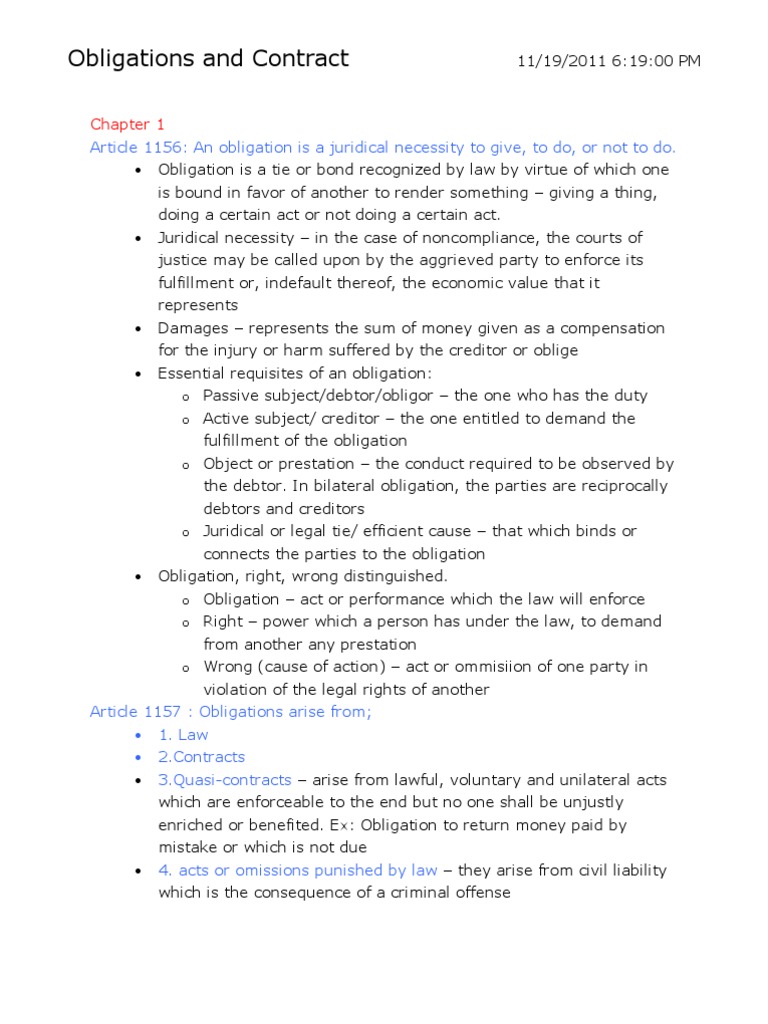 Obligations and Contract | Download Free PDF | Law Of Obligations | Negligence