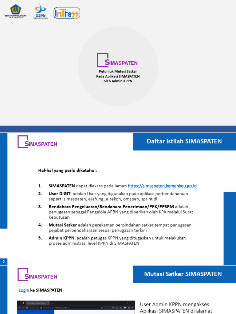 Mutasi Satker Simaspaten - Admin KPPN | PDF | Pengelolaan Keuangan ...