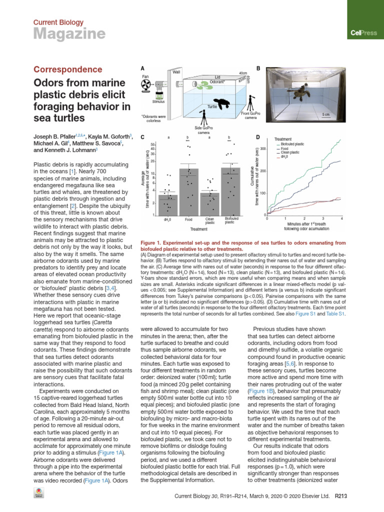 Pfaller et al 2020 Odors from marine plastic debris elicit foraging ...