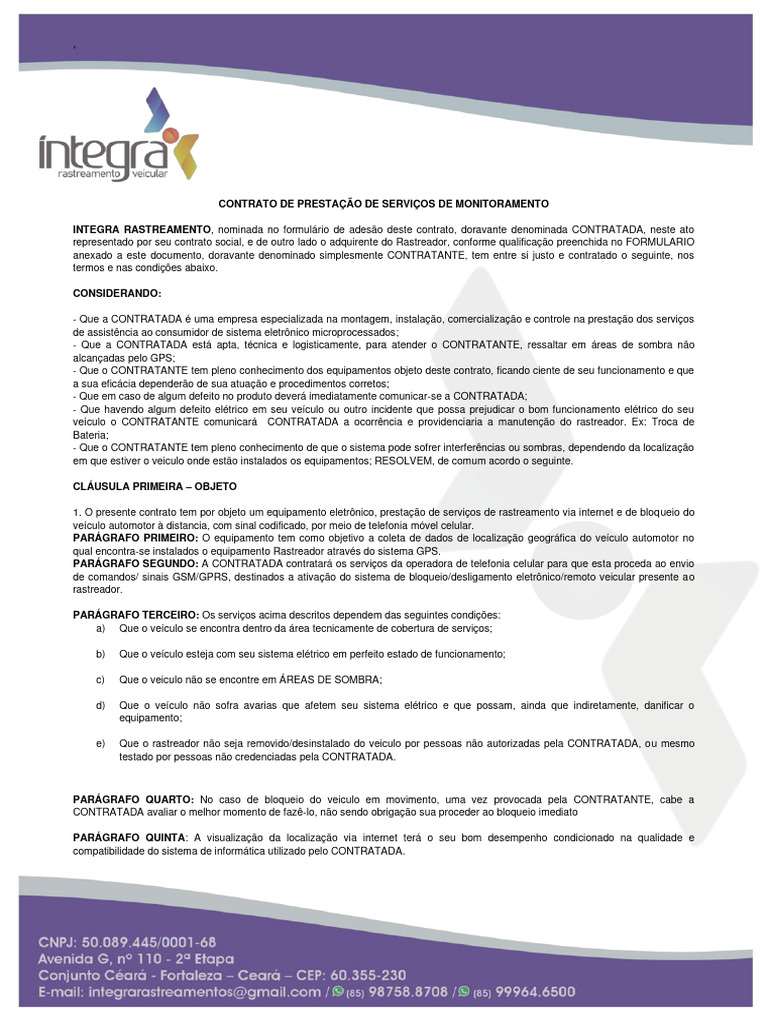 Contrato de Prestacao de Servicos de Monitoramento Assinado | Download ...