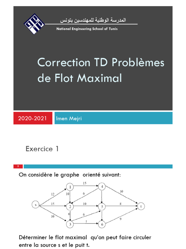 TD Flot Max | PDF | Théorie des graphes | Théorie de la complexité (informatique théorique)