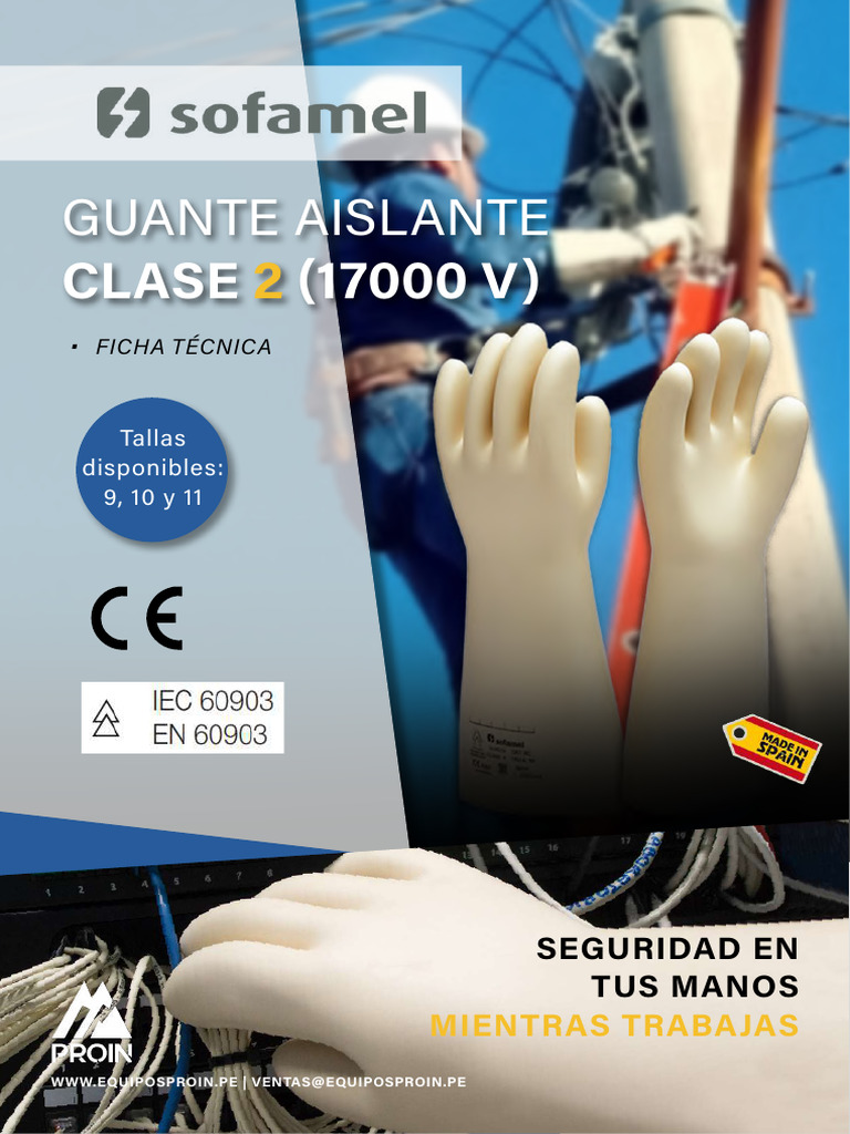 Clase 2 - GUANTE DIELECTRICO - SOFAMEL - C | PDF | Guante | Electricidad