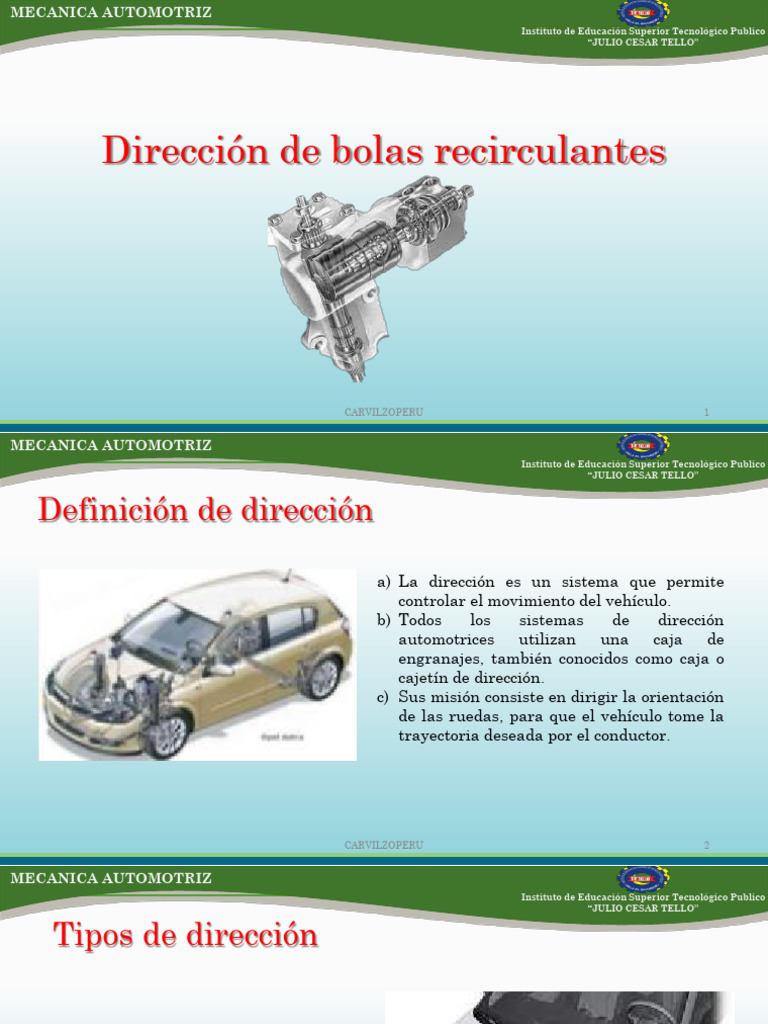 11-Dirección de Bolas Recirculantes | PDF | Engranaje | Direccion