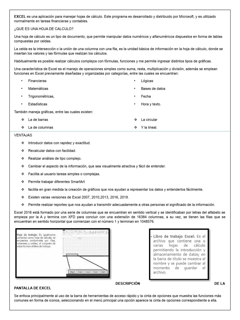 Guía Completa de Excel y sus Funciones | PDF | Hoja de cálculo | Microsoft Excel