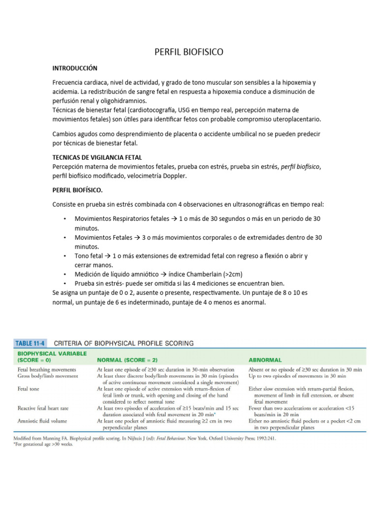 Perfil Biofisico | Descargar gratis PDF | Feto | Placenta