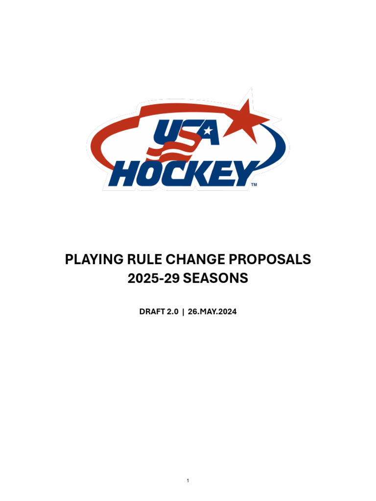 USA Hockey Rules Proposals 2025-29 | PDF | Ice Hockey | Athletic Sports