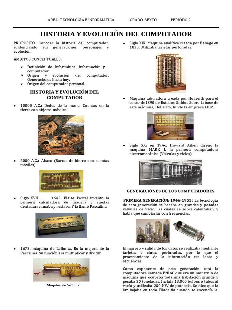 Historia y Evolución Del Computador | PDF | Circuito integrado ...