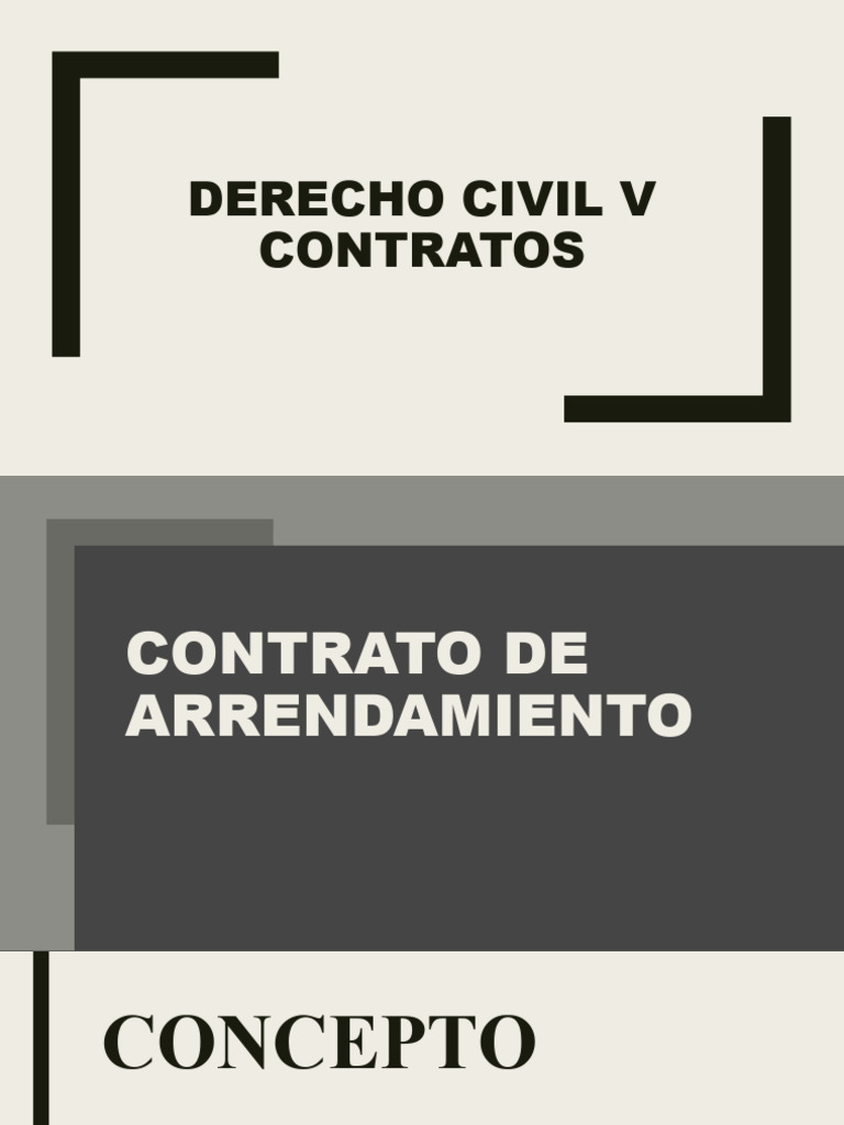 DERECHO CIVIL V. CONTRATO DE ARRENDAMIENTO | PDF | Derecho civil (sistema legal) | Derecho privado