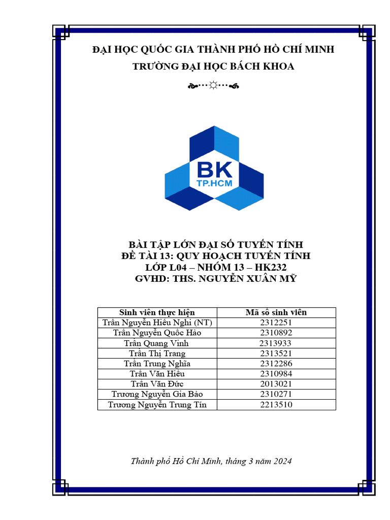 BTL ĐSTT QHTT | PDF