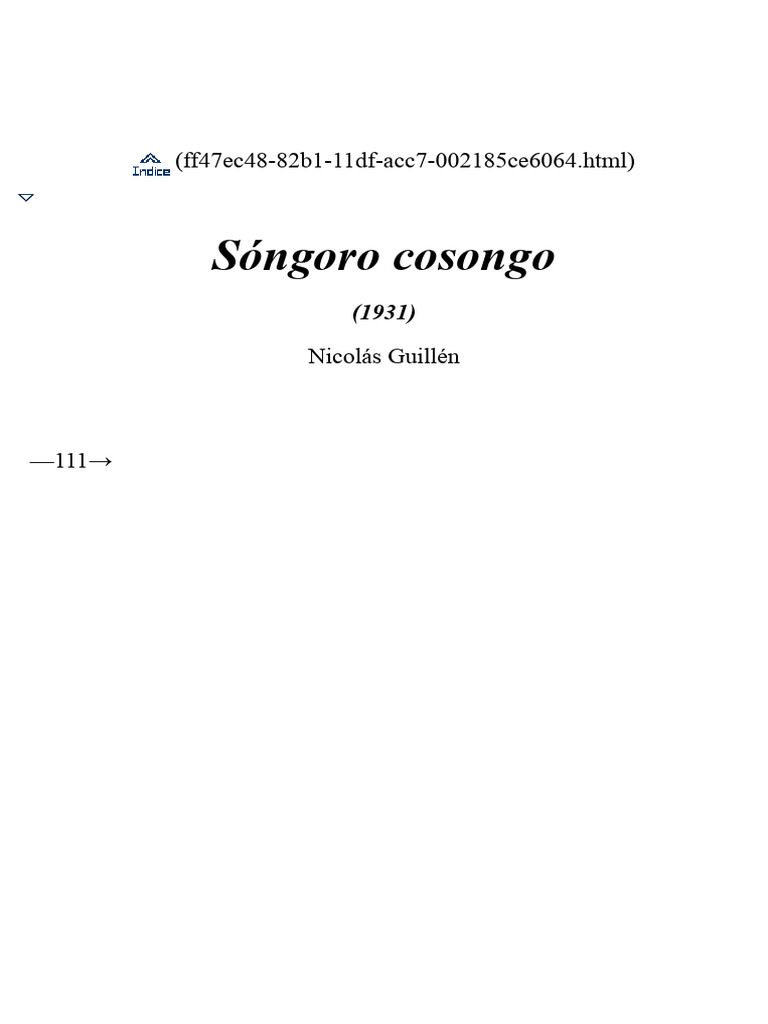 Análisis de "Sóngoro Cosongo" | PDF | Poesía