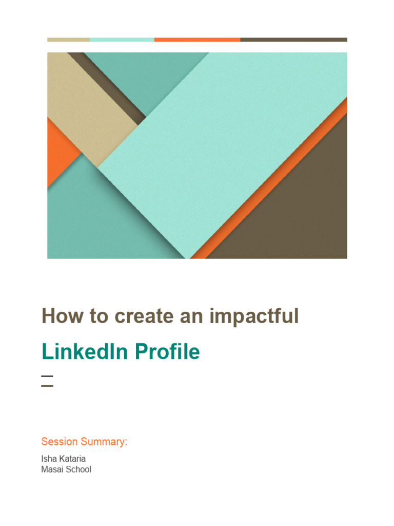 How To Create An Impactful LinkedIn Profile - FT | PDF | Linked In | Java Script