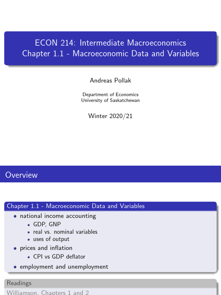 1.1-Macroeconomic Data and Variables-Script | PDF | Gross Domestic ...