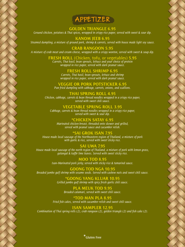 Isan Thai Menu 0222 | PDF | Thai Cuisine | Curry