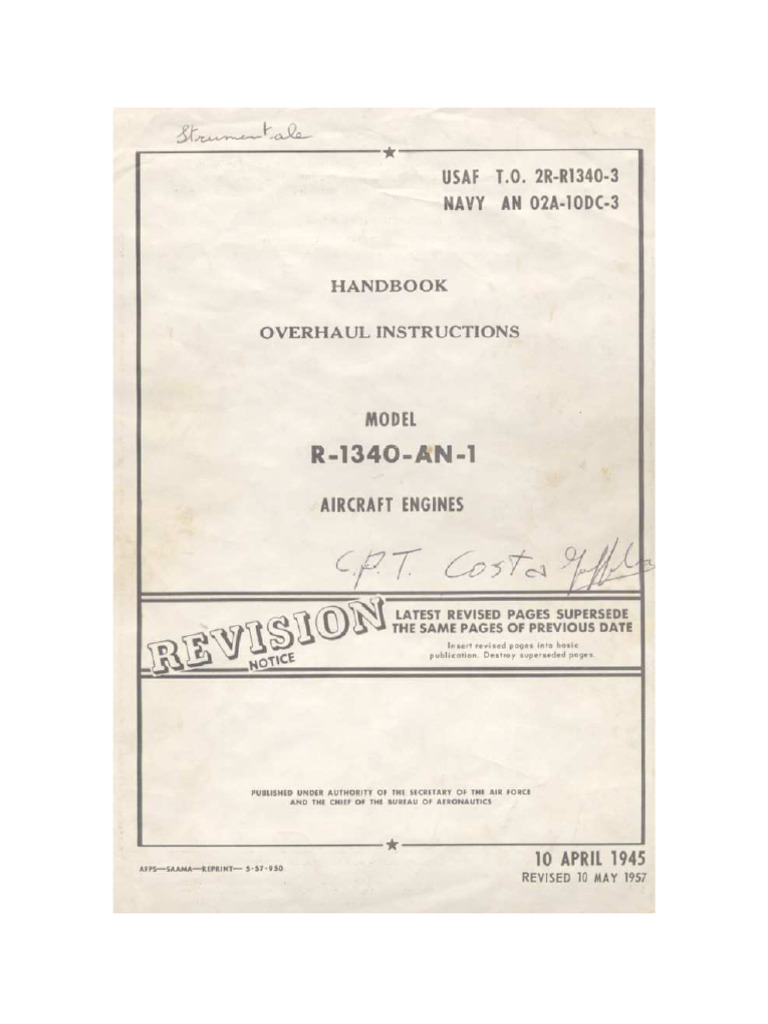 P&W R-1340-An-1 Overhaul Inst - PT 1 | PDF