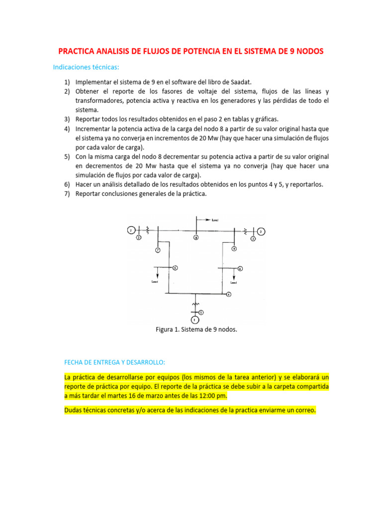 Practica Analisis de Flujos de Potencia en El Sistema de 9 Nodos | PDF ...