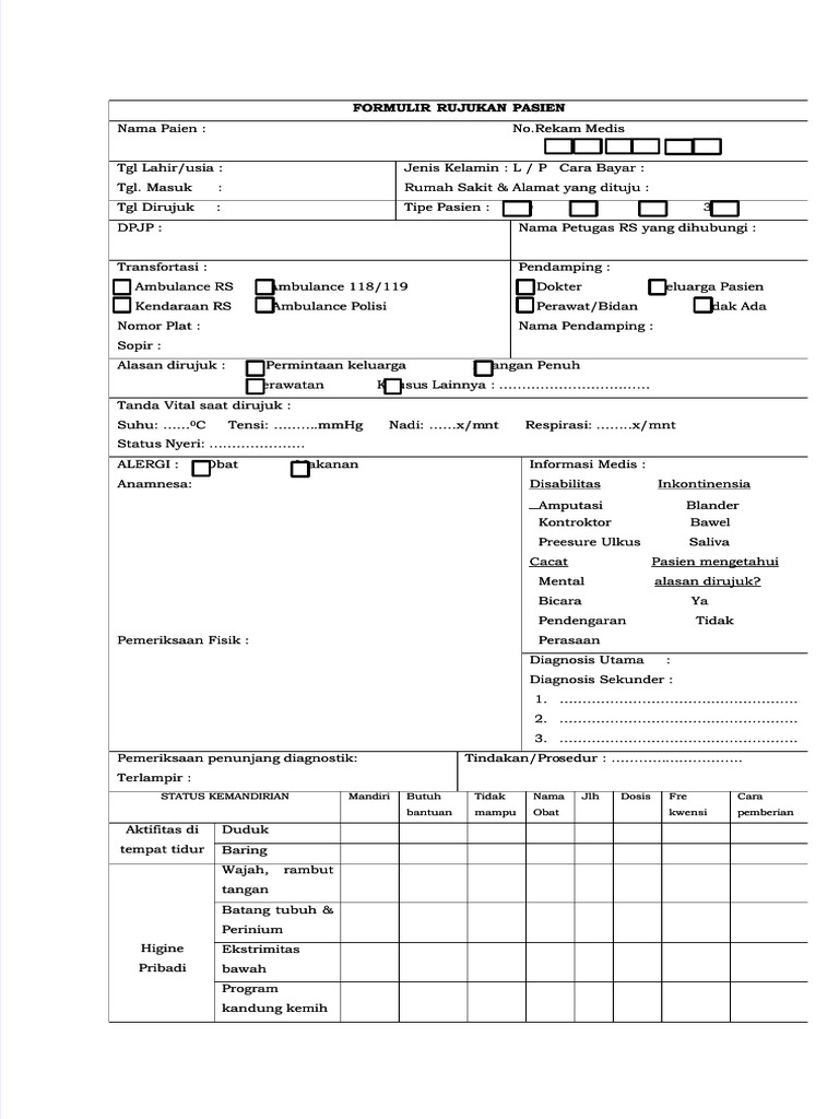 PDF Formulir Rujukan Pasien Compress | PDF
