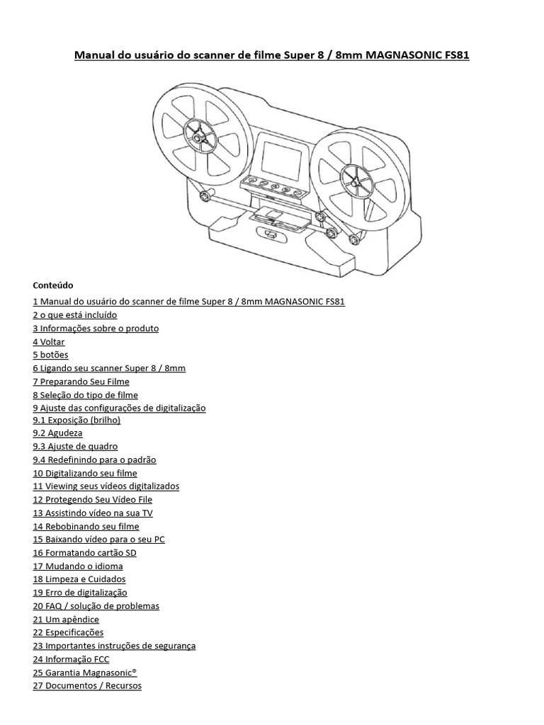 Manual Do Usuário Do Scanner Magnasonic FS81 | PDF | USB | Informática