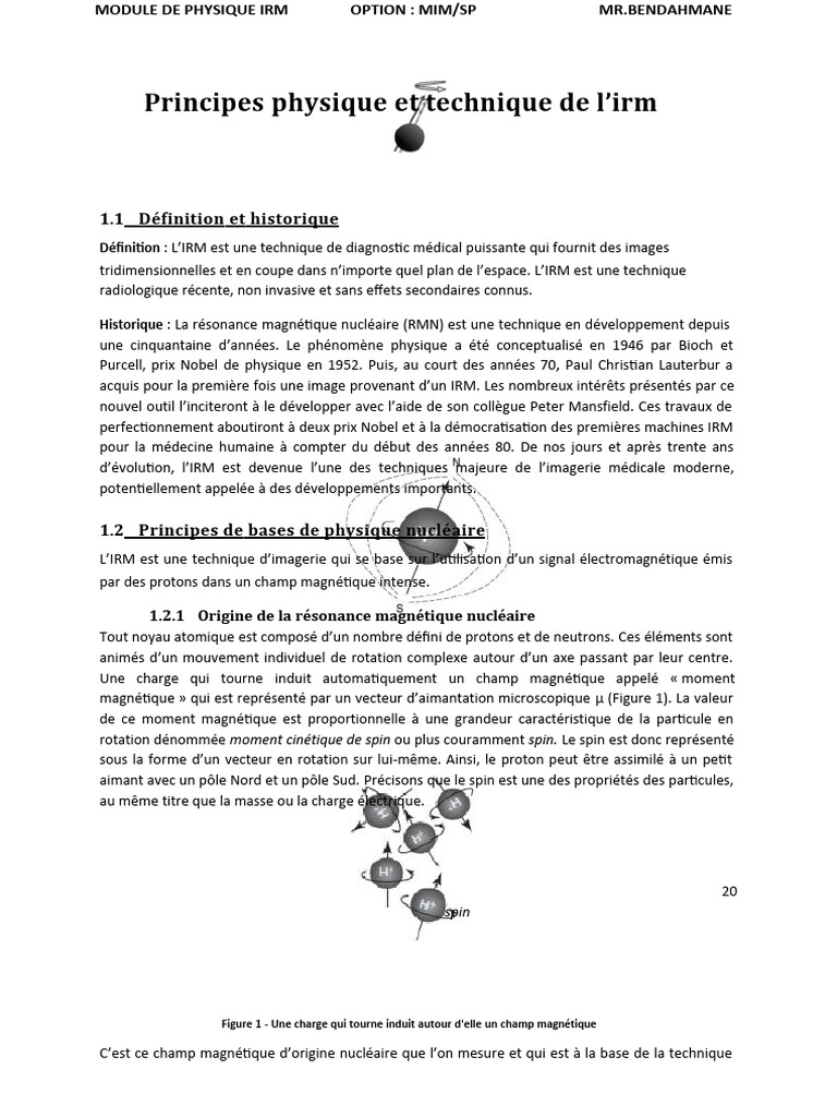 Principes de l'IRM et résonance magnétique | PDF | Imagerie par ...