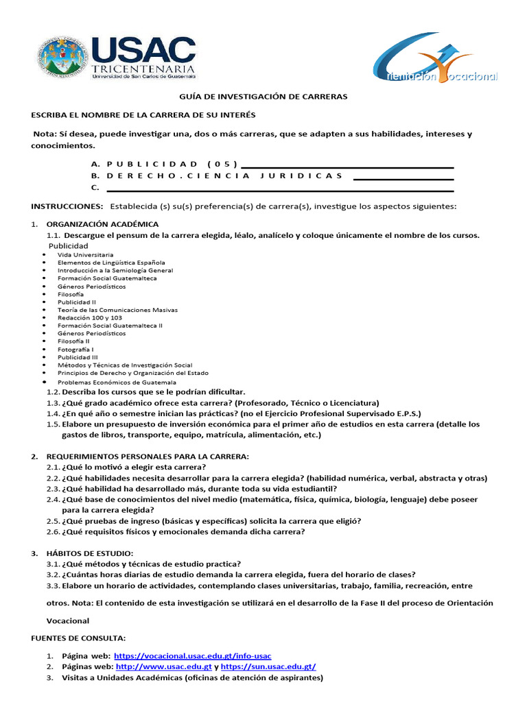 Guia de Investigacion de Carreras (1) 890 | PDF