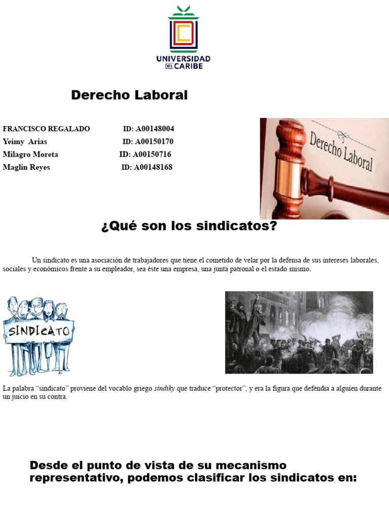 Derecho Laboral | PDF | Sindicato | Derecho laboral