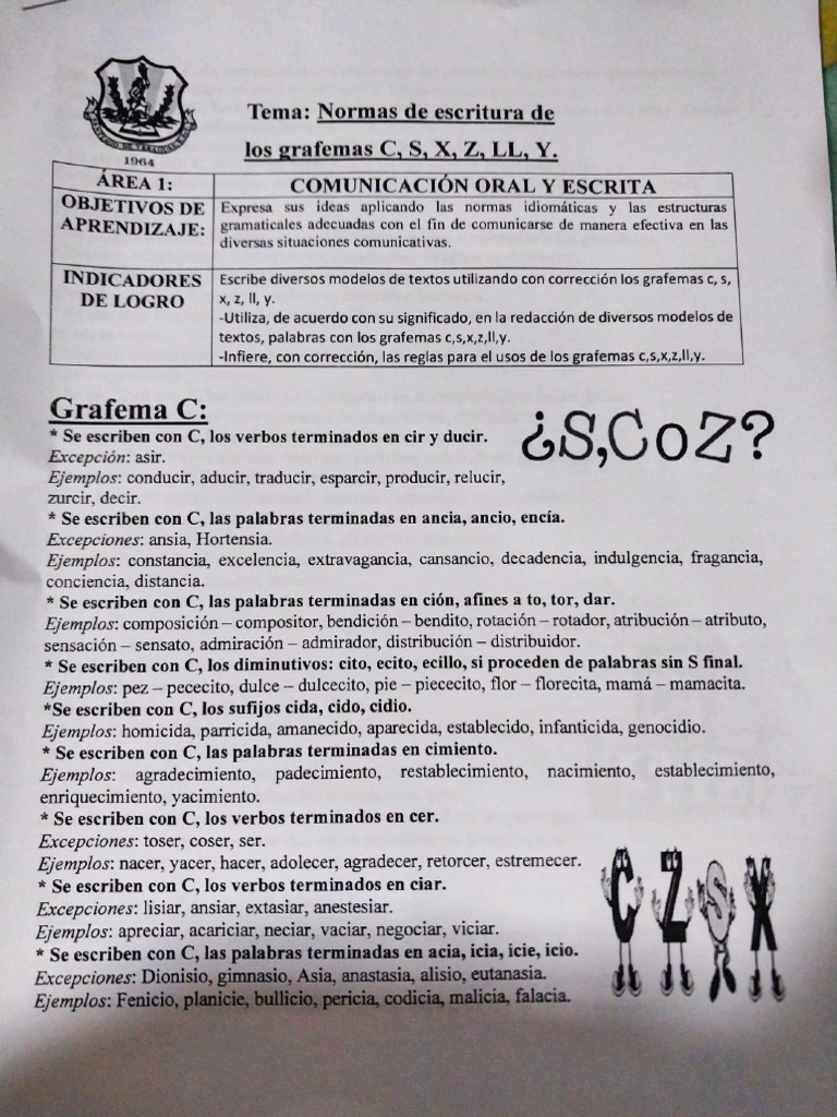 Los Grafemas C S X Z LL y | PDF | Lingüística