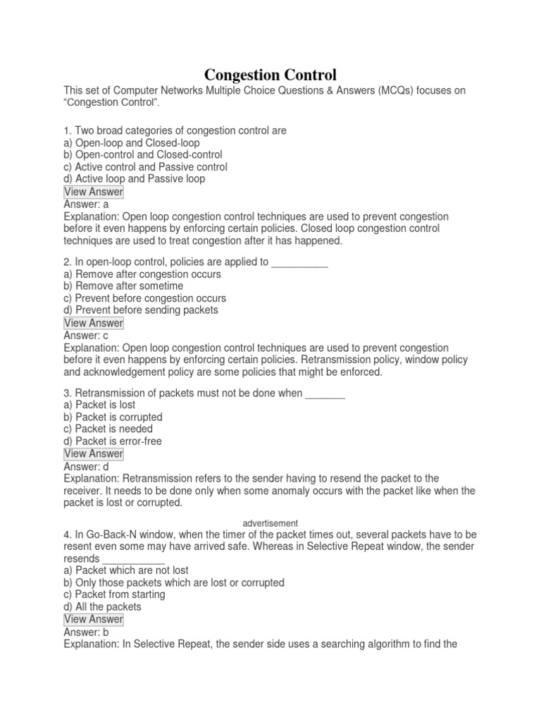 1Congestion Control | PDF | Network Congestion | Computer Network