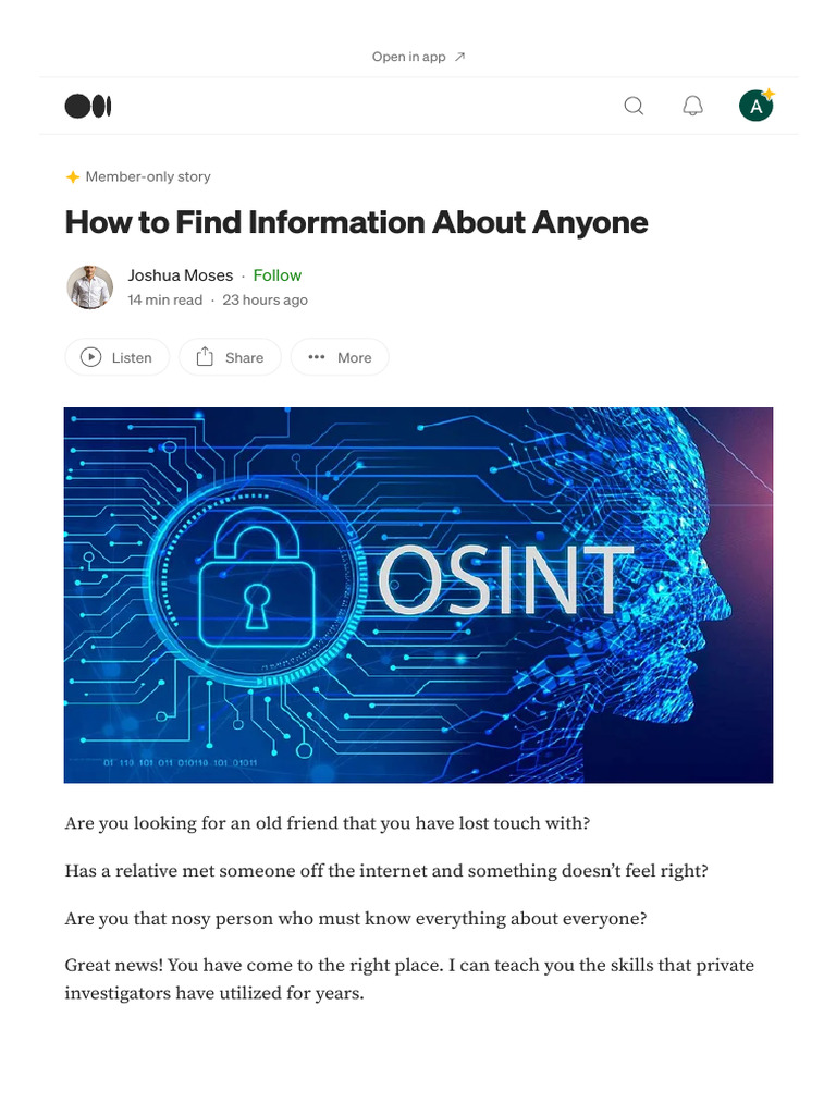 Mastering OSINT: Find Anyone's Info | PDF | Computing | Cyberspace