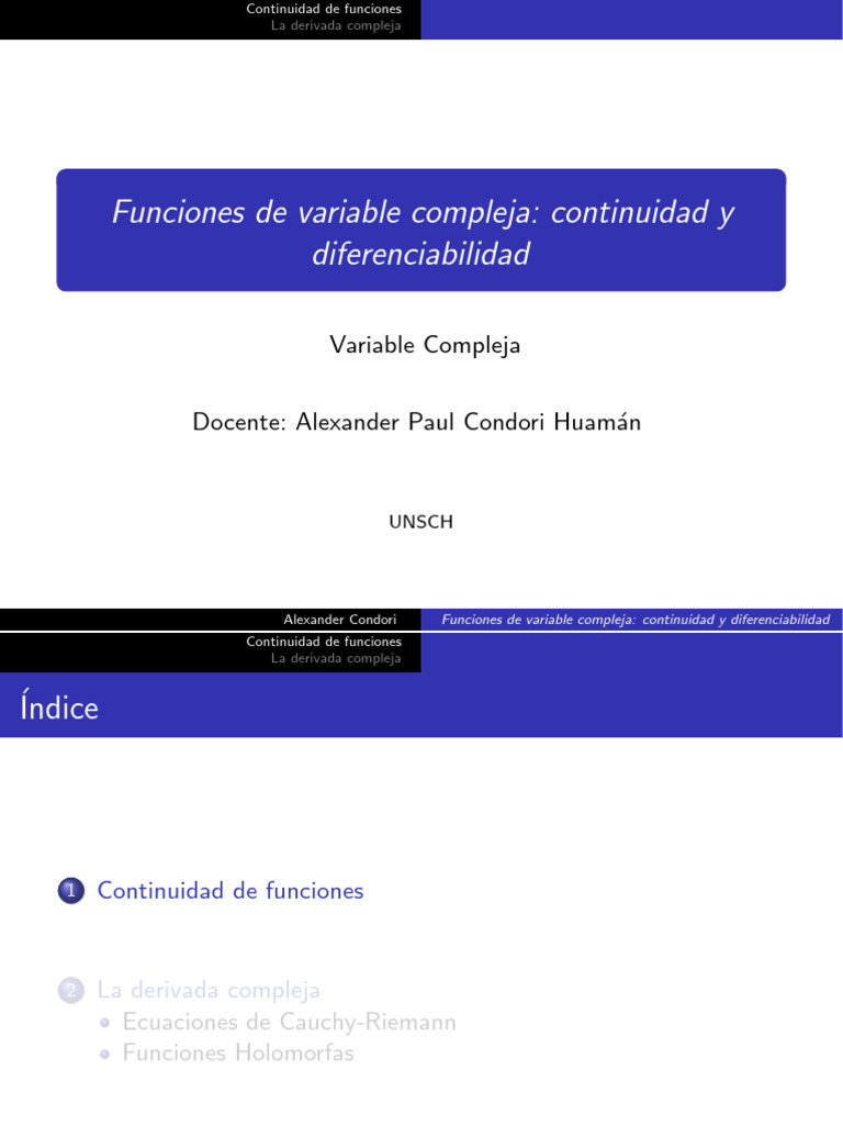 3. Funciones de variable compleja continuidad y diferenciabilidad | Descargar gratis PDF ...