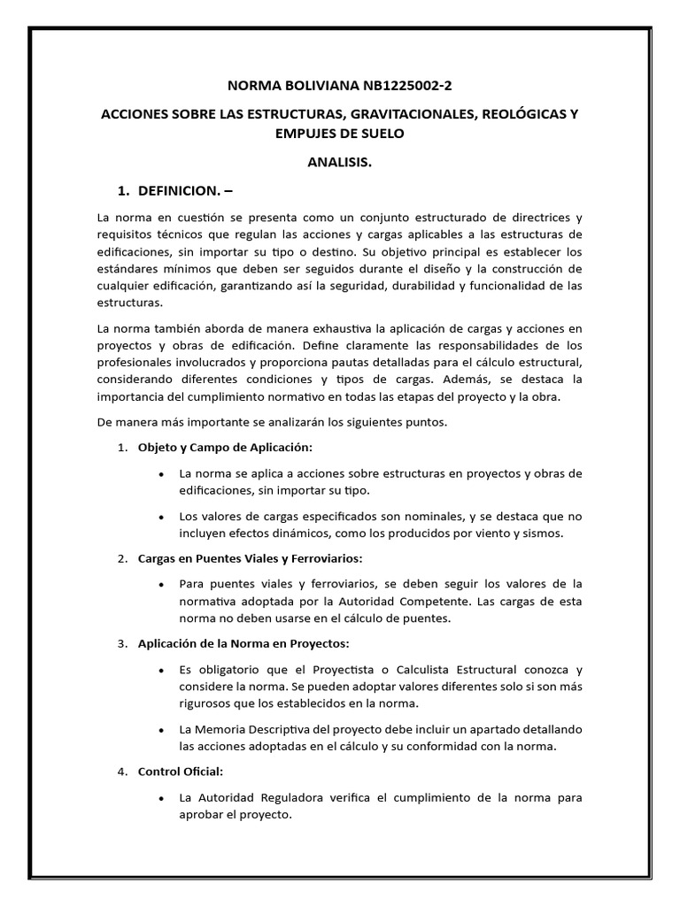 NORMA BOLIVIANA NB1225002 Analisis | PDF | Fundación (Ingeniería) | edificio