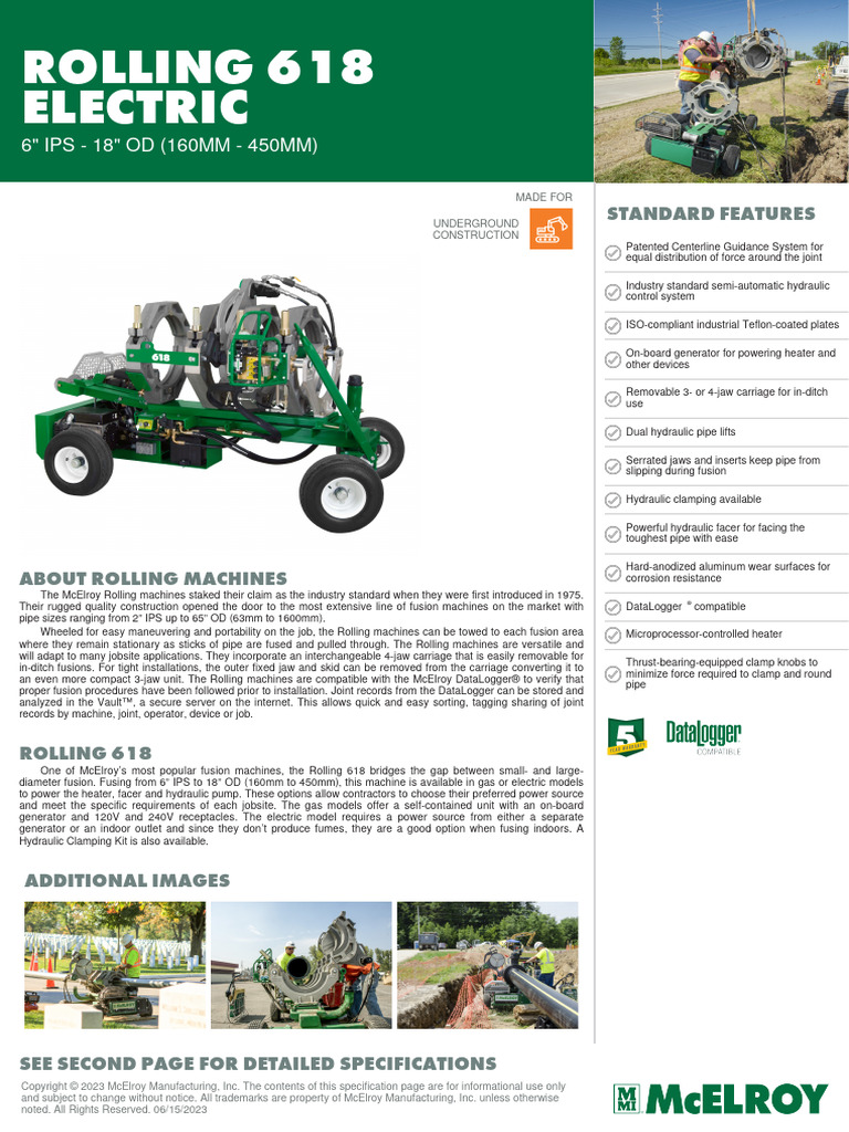 Rolling 618 Electric en | PDF | Pipe (Fluid Conveyance) | Engines