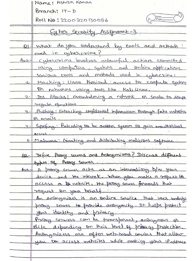 Cyber Security Assignment 3 Ashish Kanan It D Pdf
