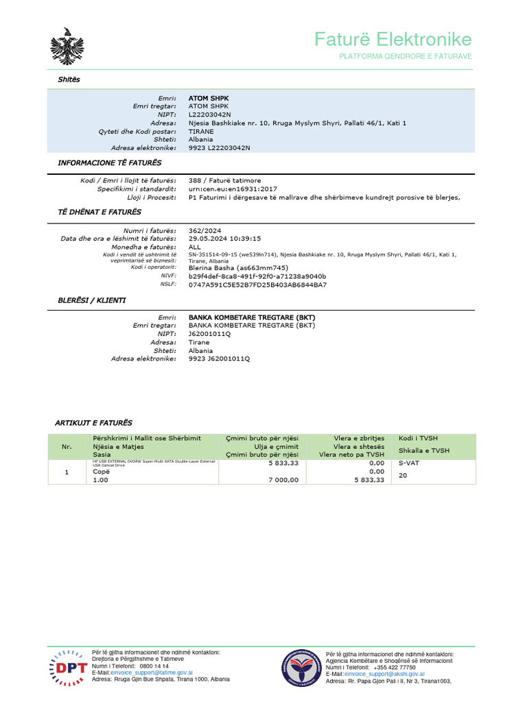 BKT Fature TVSH DT 29.05.2024 | PDF