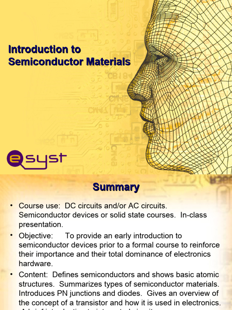 Introduction Semi Materials | PDF | Semiconductors | Doping (Semiconductor)