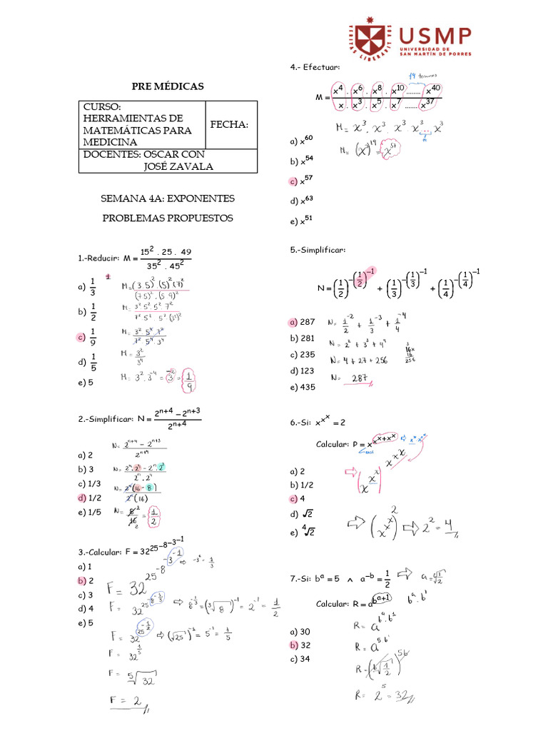 Mat Exponents Pdf Teaching Methods Materials