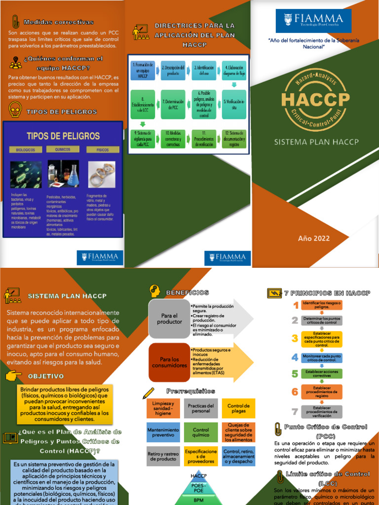 Triptico HACCP | PDF | Análisis de Riesgo y Puntos Críticos de Control