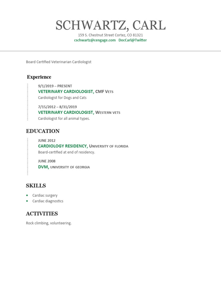 Resume Carl Schwartz | PDF