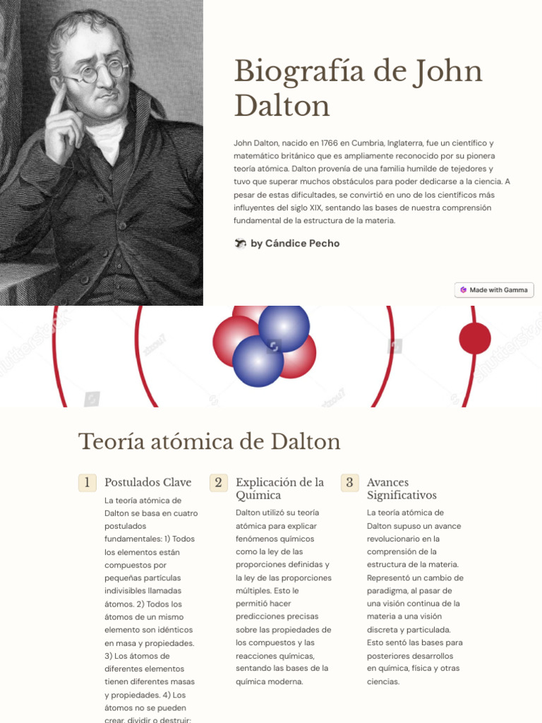 Teoría Atómica de John Dalton | PDF | Química | Átomos